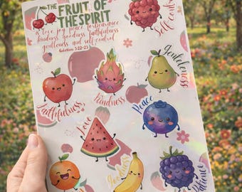 Fruit of the Spirit Sticker Sheet | Iridescent Bible Journaling ...