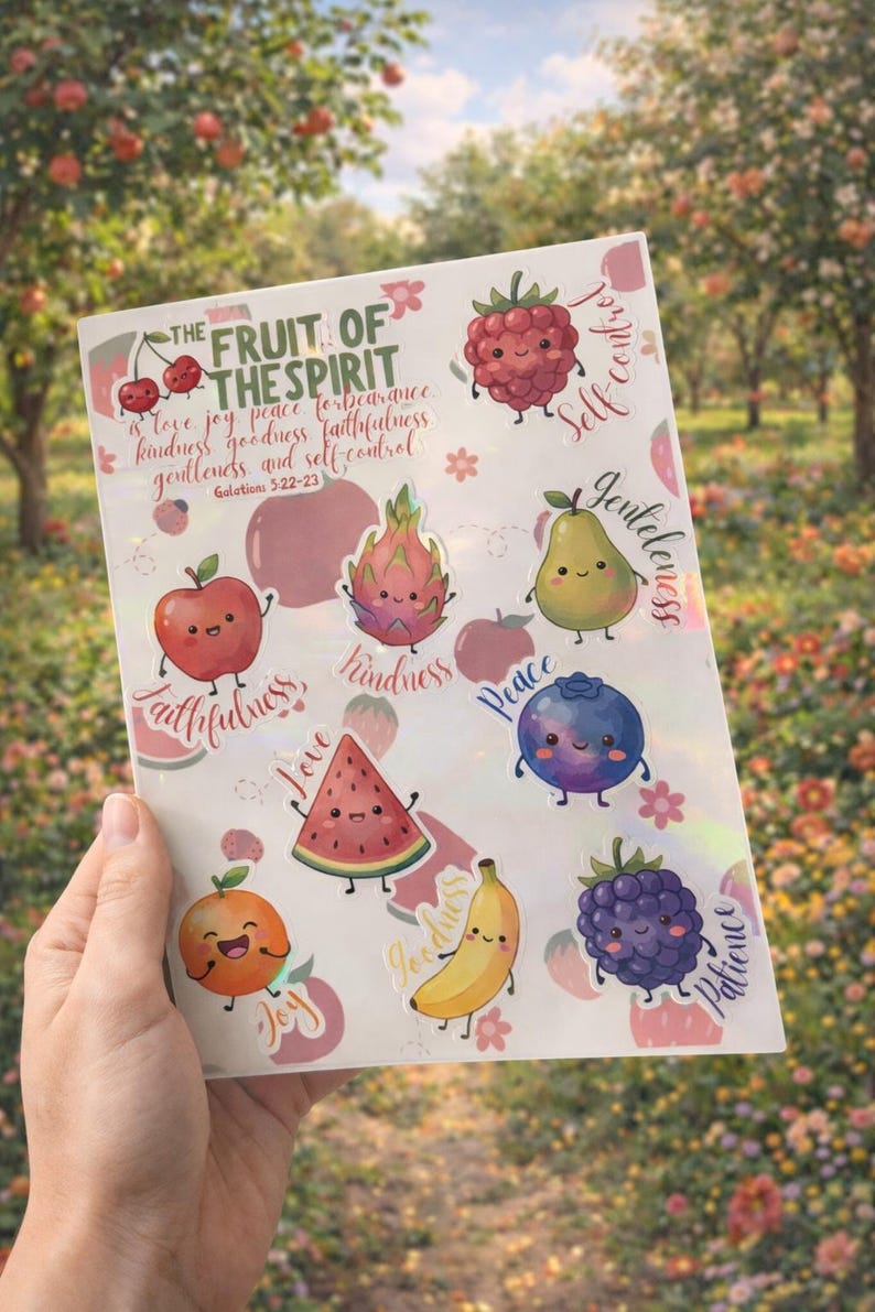 Fruit of the Spirit Sticker Sheet | Iridescent Bible Journaling ...