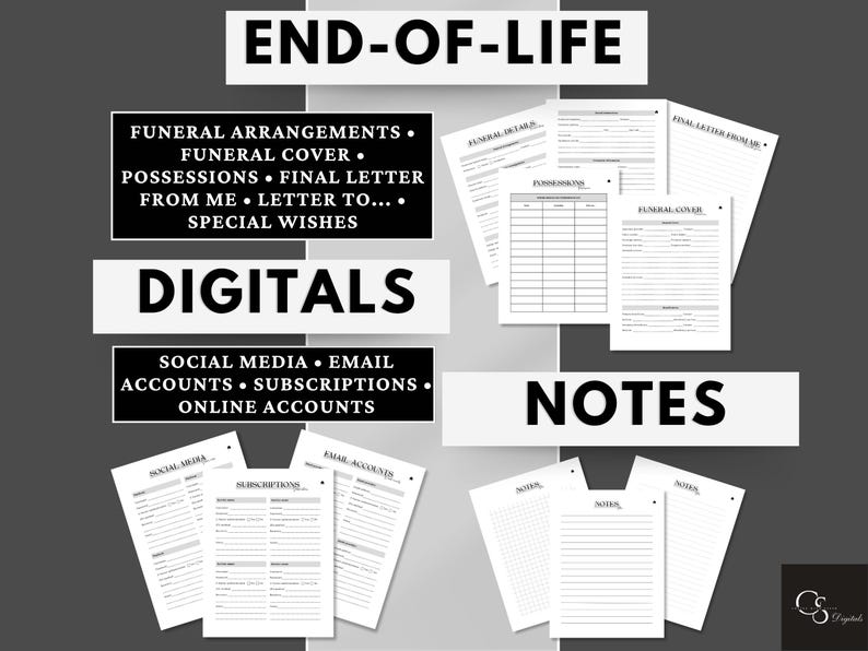 End of Life Planner Printable, Emergency Binder PDF, Life Planner ...