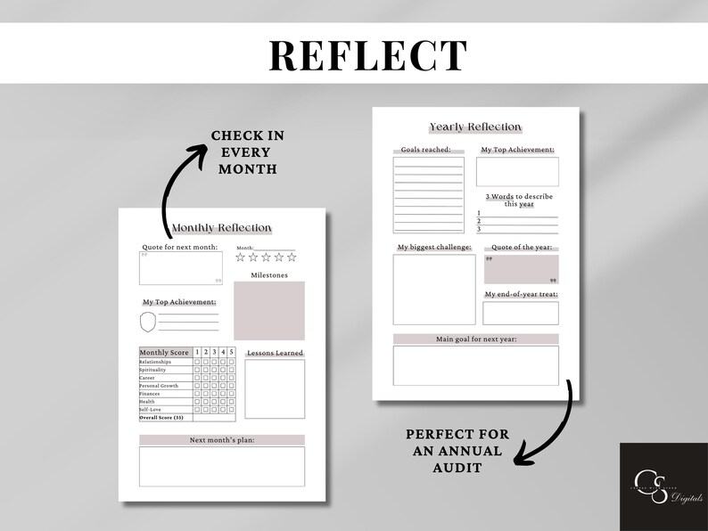 Goal Planner Printable 2024 Goal Tracker Minimalistic SMART Goal ...