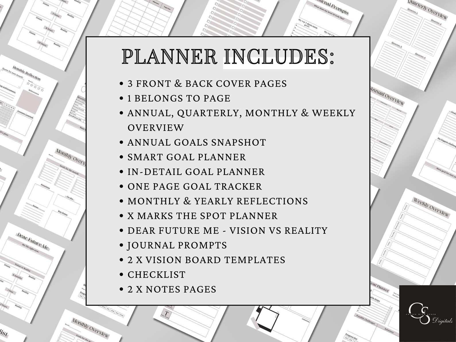 Goal Planner Printable 2024 Goal Tracker Minimalistic SMART Goal ...