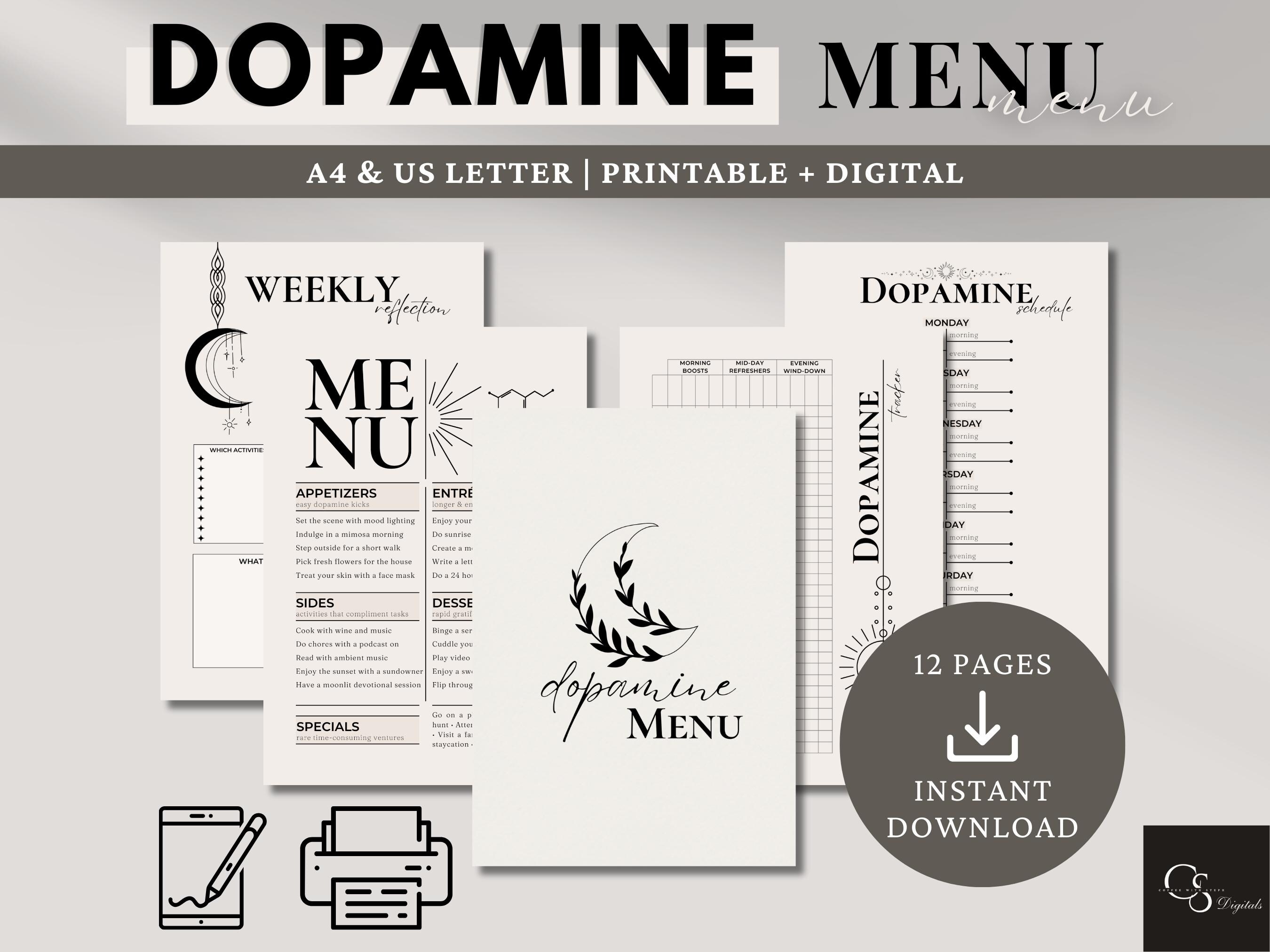 Dopamine Menu Printable Template, ADHD Tools, Self Care Menu Printable ...