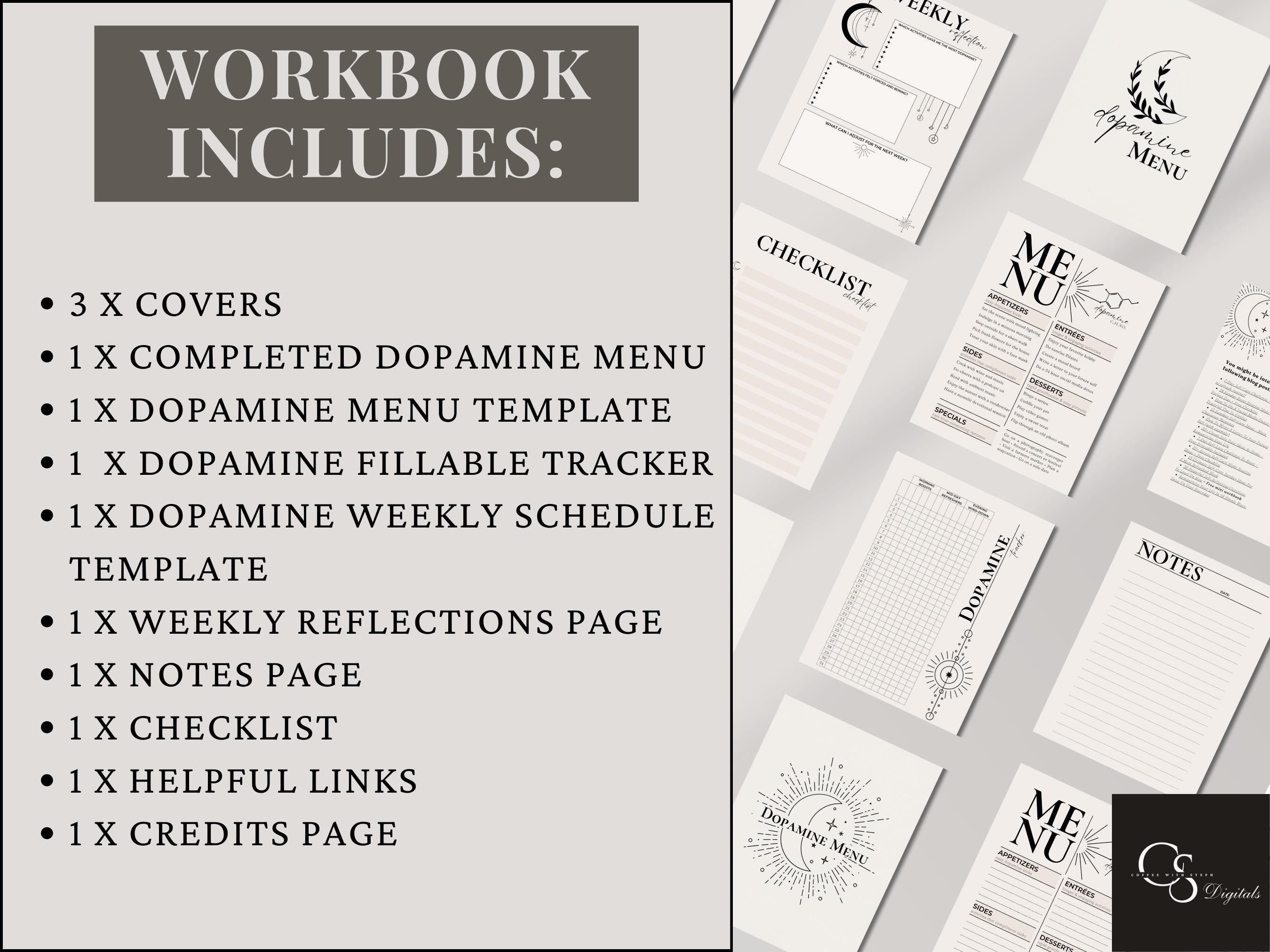 Dopamine Menu Printable Template, ADHD Tools, Self Care Menu Printable ...