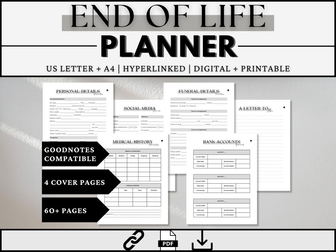 End of Life Planner Printable, Emergency Binder Pdf, Life Planner ...