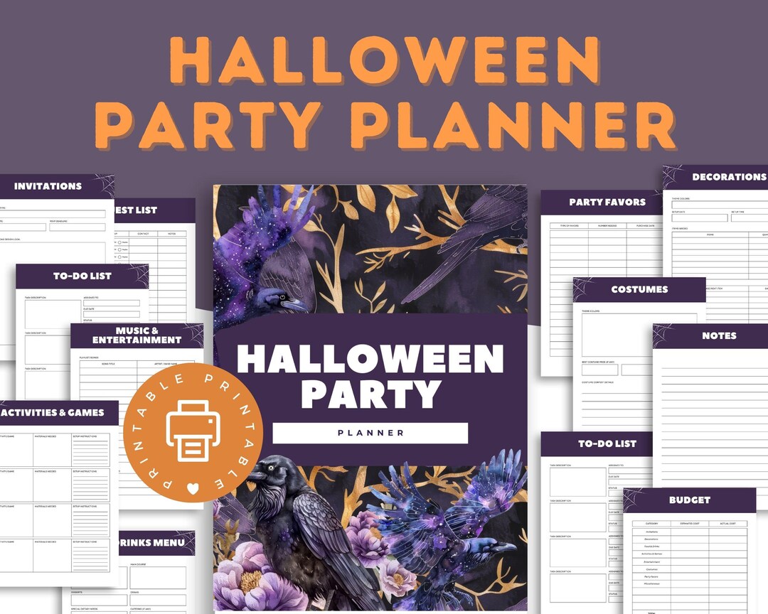 Halloween Party Planner – Printable Halloween Planner | Party Organizer ...