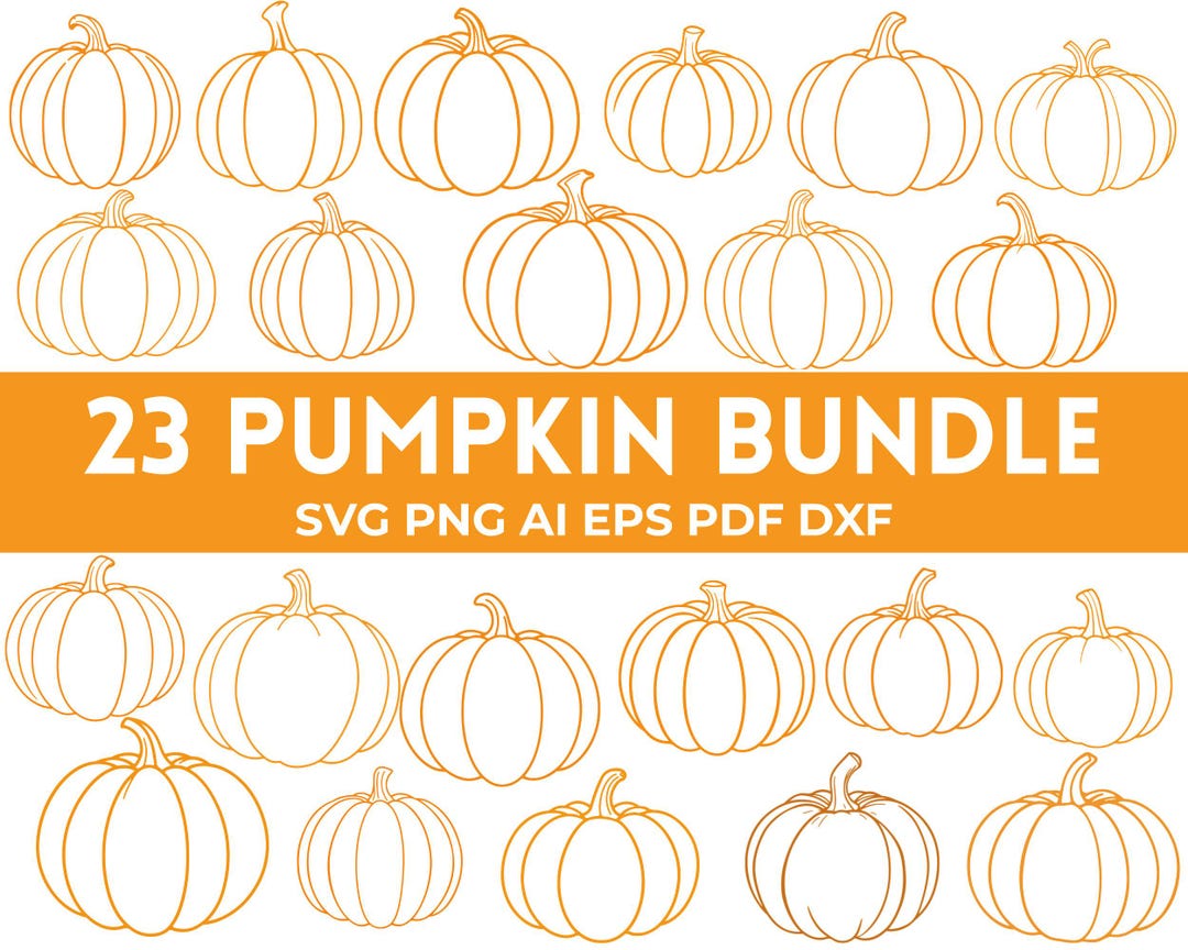 Pumpkin SVG Bundle, Fall Clipart, Halloween Pumpkin SVG, Autumn Clipart ...