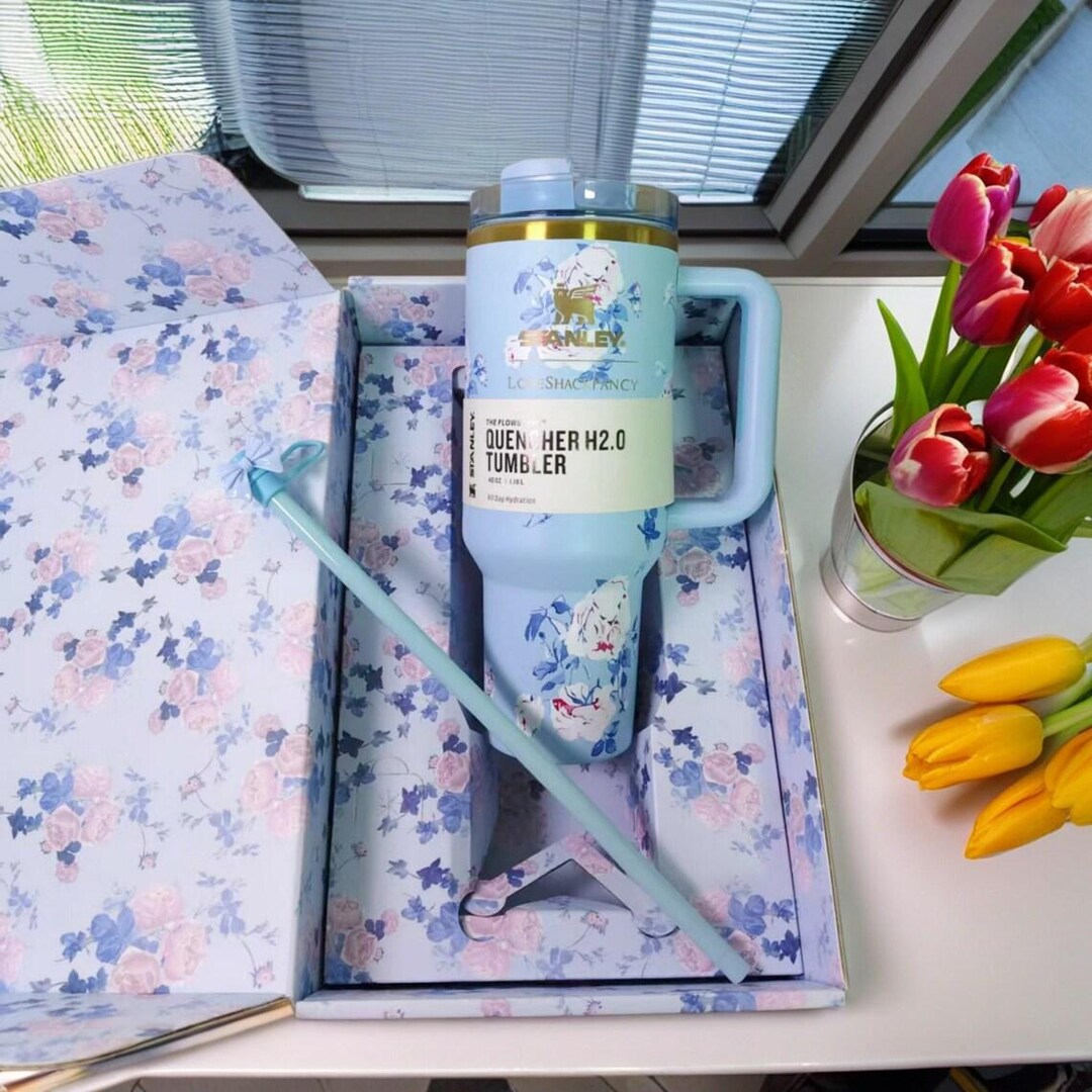 Custom Love Shack Fancy Stanley Tumbler Cup 40oz, Love Shack Fancy Stanley Camping Quencher With ...