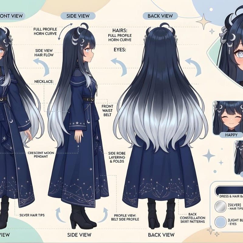 Anime Turnaround Sheet - Etsy