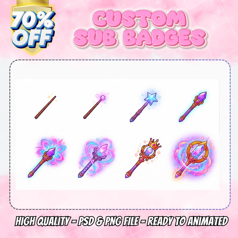 Personalized Twitch Sub Badges, Custom Subscriber Icon Set, Kawaii ...