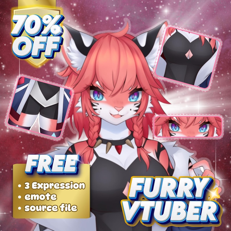 Customizable Furry Vtuber Model | Protogen Fursona Commission | Live2d ...