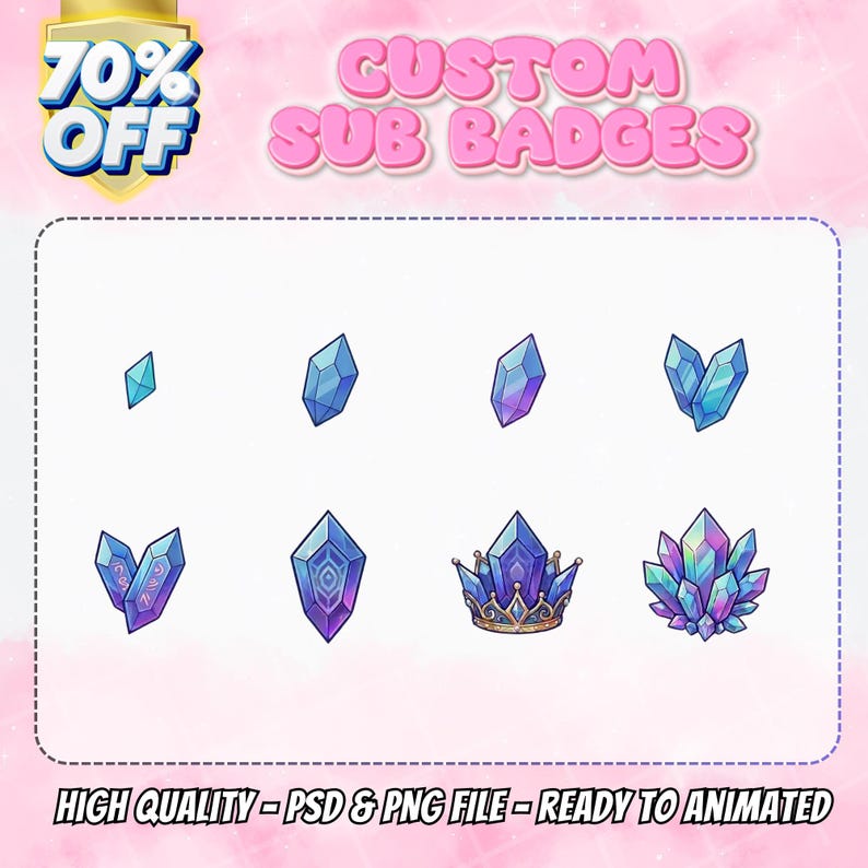 Personalized Twitch Sub Badges, Custom Subscriber Icon Set, Kawaii ...