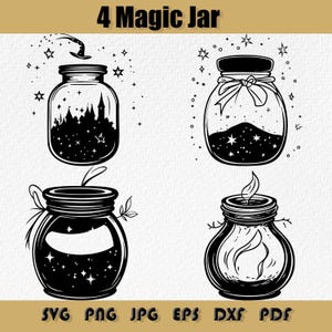 Magic Jar Svg Bundle,celestial Bottle Svg, Witchy Bottle Svg, Spell Jar ...