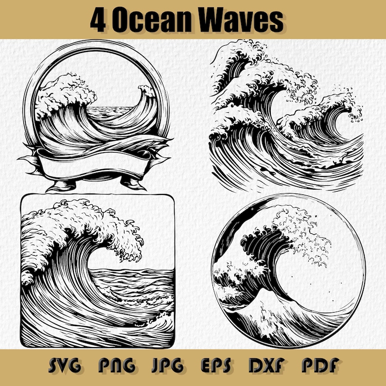 Ocean Waves Svg Bundle, Ocean Waves SVG, Sea SVG. Water Svg, Sea Waves ...