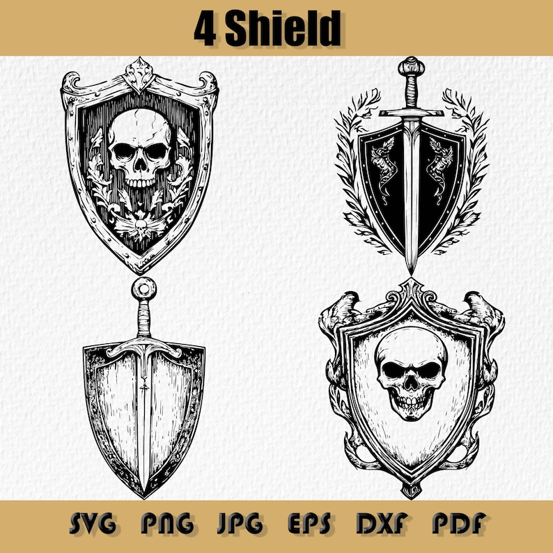 Shield Svg Bundle,png,viking Shield Clipart,medieval Shield Svg ...