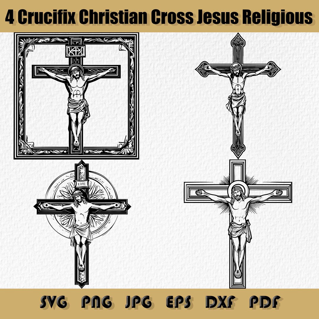 Crucifix Christian Cross Jesus Religious Svg Bundle,religious Christian ...