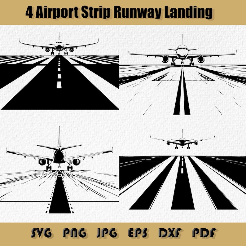 Airport Runway Landing SVG Bundle: Aviation Cut Files (digital Download ...