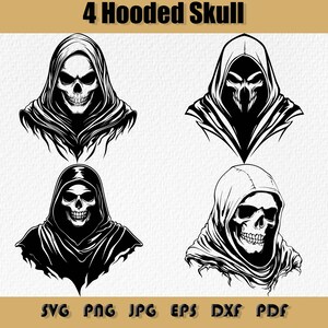 Hooded Skull Svg Bundle,png,hooded Hat With Skull Png Svg,hooded Skull ...