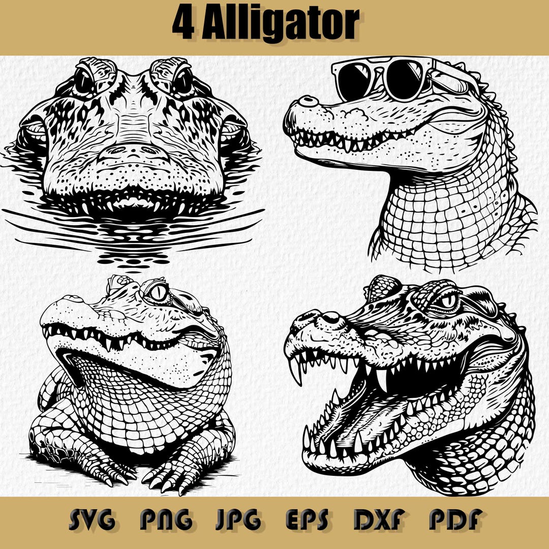 Alligator Svg Bundle,crocodile Clipart, Safari Animals Svg,alligator ...