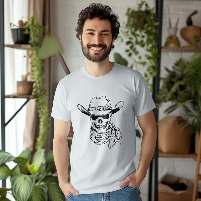 Cowboy Skull Svg Bundle,png,cowboy Hat With Skull Png Svg,western Skull Cowboy Shirt Design Png ...
