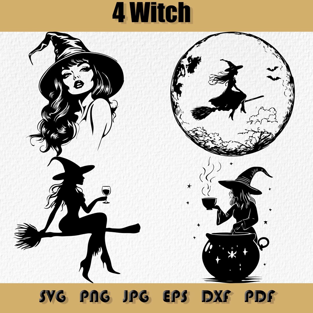 Witch Svg Bundle,sexy Witch Png,sexy Witch on A Broom Eps,the Witch on ...