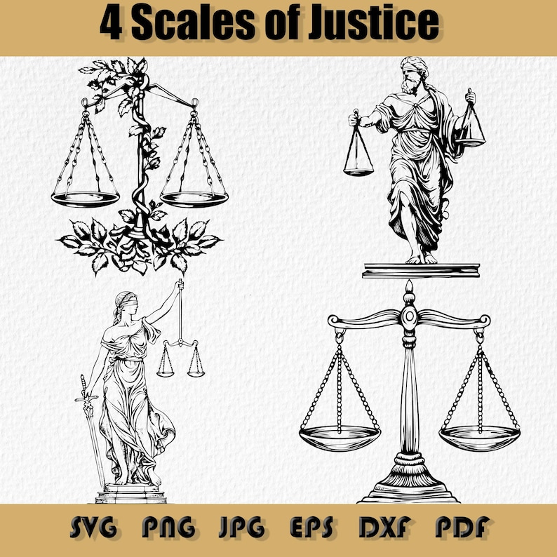 Scales of Justice Svg Bundle,scales of Justice Png,lawyer Clipart,law ...