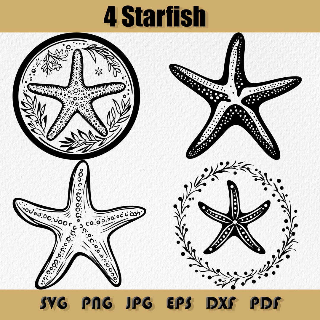 Starfish SVG Bundle: Ocean Animal Clipart (digital Download) - Etsy