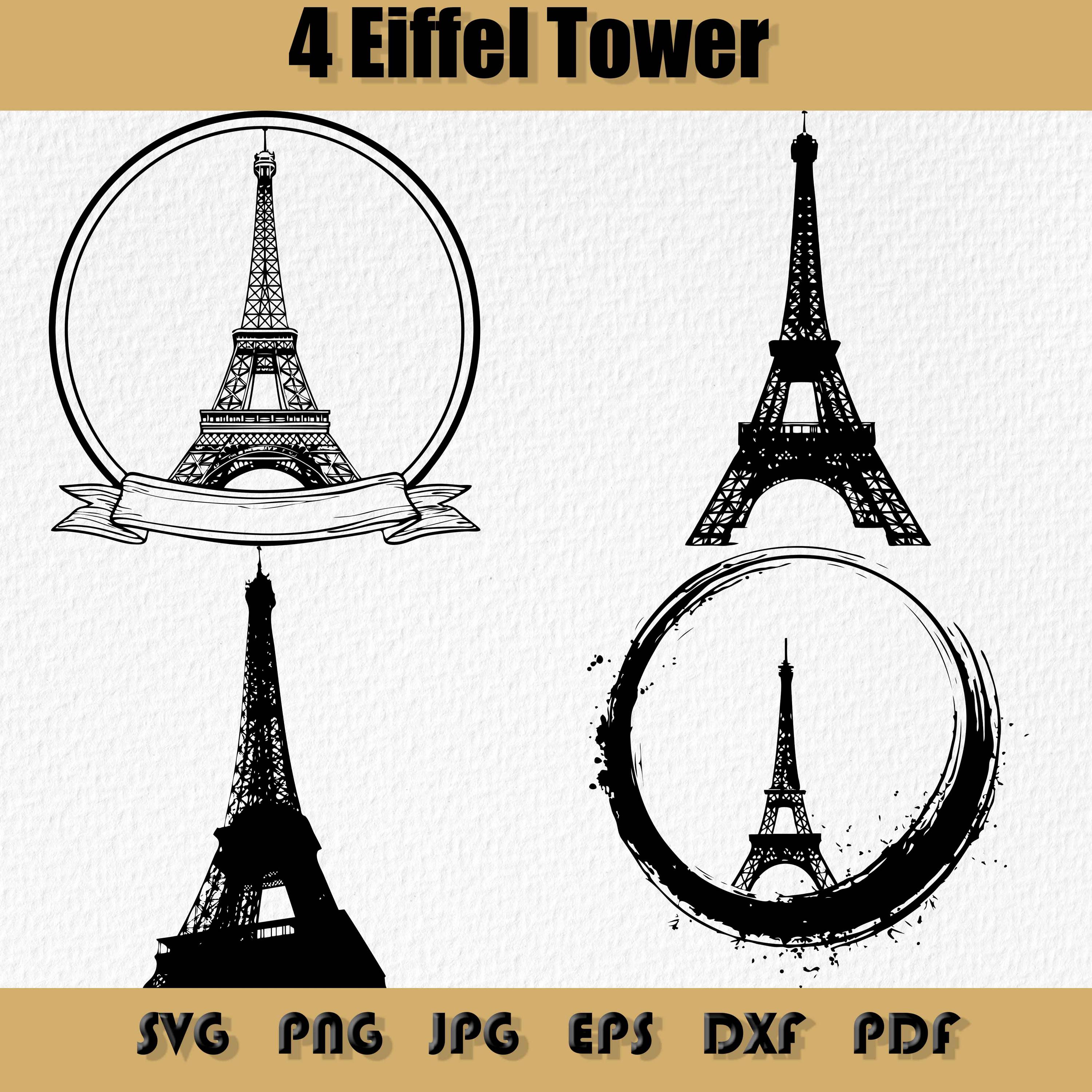 Eiffel Tower Svg Bundle, Eiffel Tower Silhouette,eiffel Tower Clipart ...
