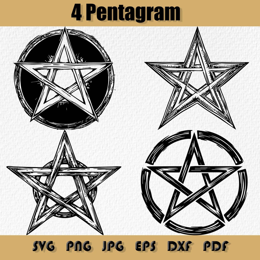 Pentagram Svg Bundle,png,satanic ,pentagram Clipart,supernatural ...