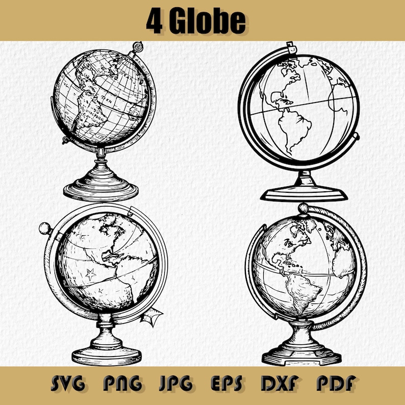 Globe Svg Bundle, World Globe Svg, Globe Png, World Map Svg, Earth Svg ...