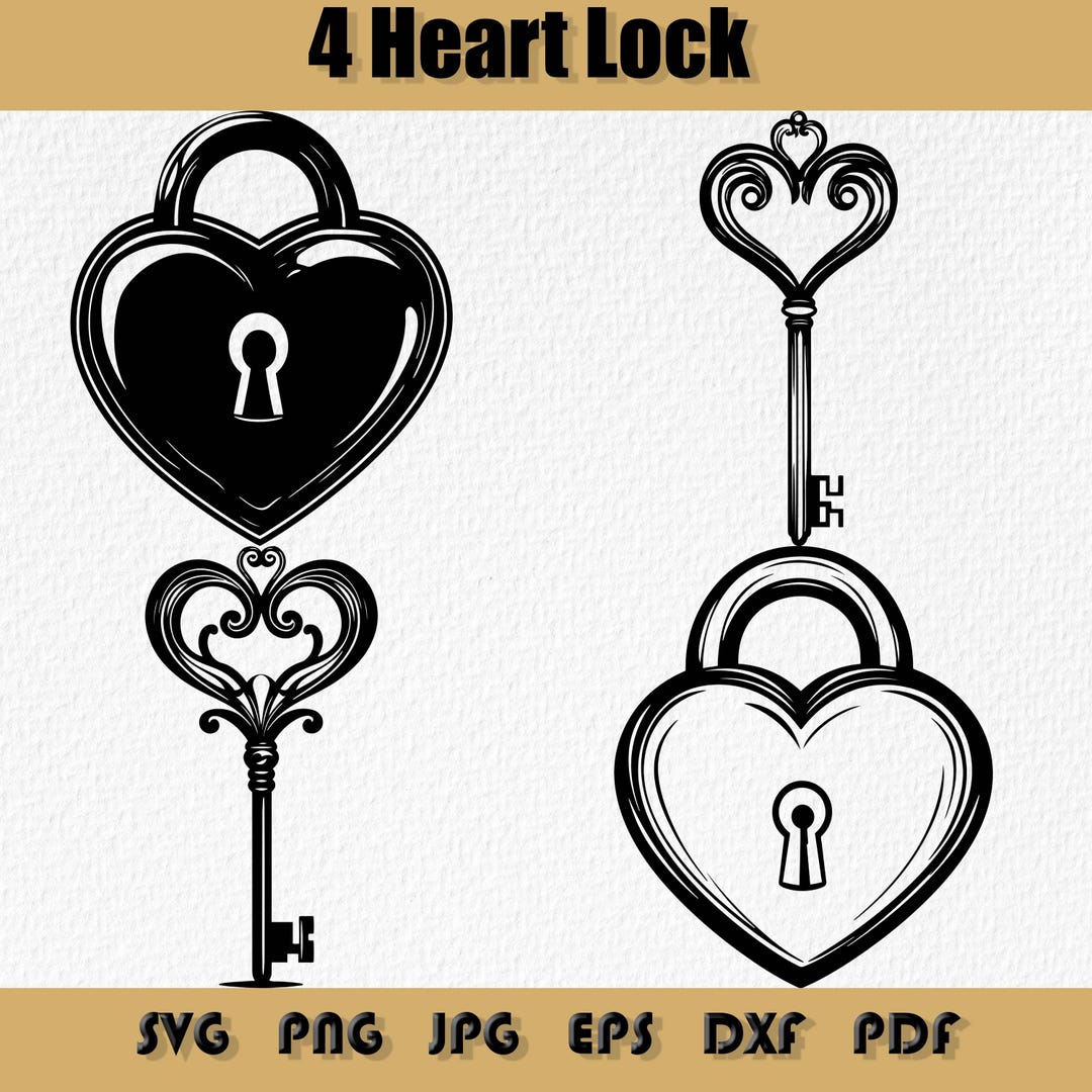 Heart Lock Svg Bundle,love Heart Png for Cricut ,silhouette,valentine's ...