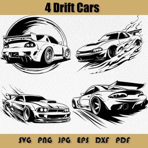 Drift Cars Svg Bundle,high Quality Drift Car SVG Bundle, Drift Car Dxf ...