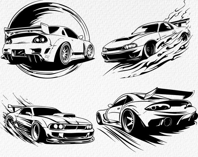 Drift Cars Svg Bundle,high Quality Drift Car SVG Bundle, Drift Car Dxf ...