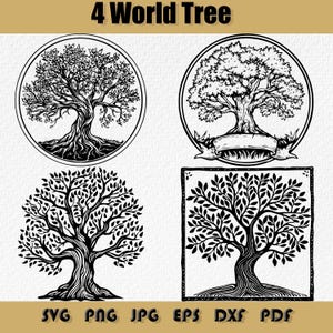 World Tree Svg,tree of Life Svg,norse Mythology Tree Svg,geometric Tree ...
