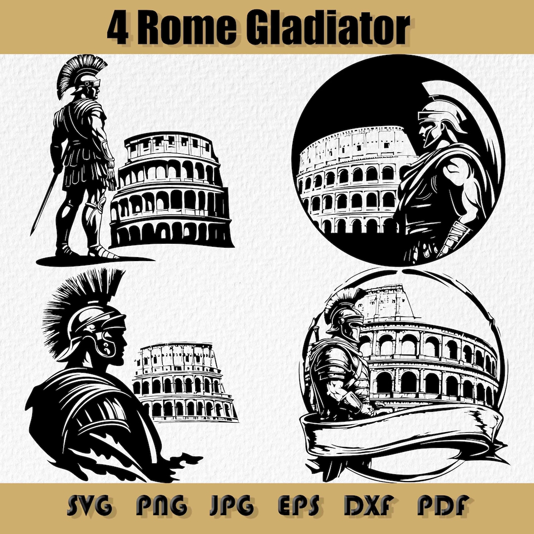 Rome Gladiator Svg Bundle,colosseum SVG, Gladiator Bundle,gladiators ...