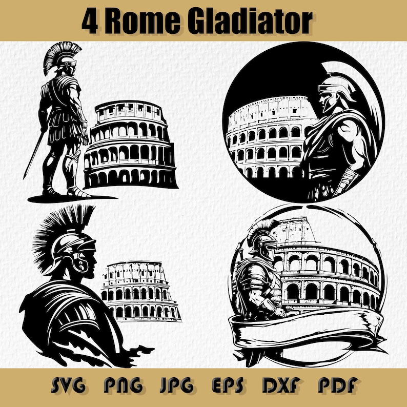 Rome Gladiator Svg Bundle,colosseum SVG, Gladiator Bundle,gladiators ...