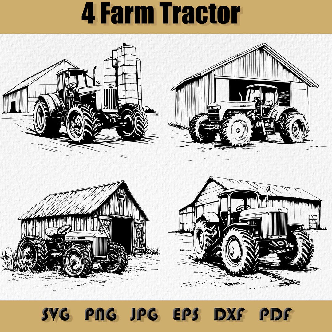 Farm Tractor Svg Bundle,png,classic,cricut,silhouette,farming Decal Svg ...