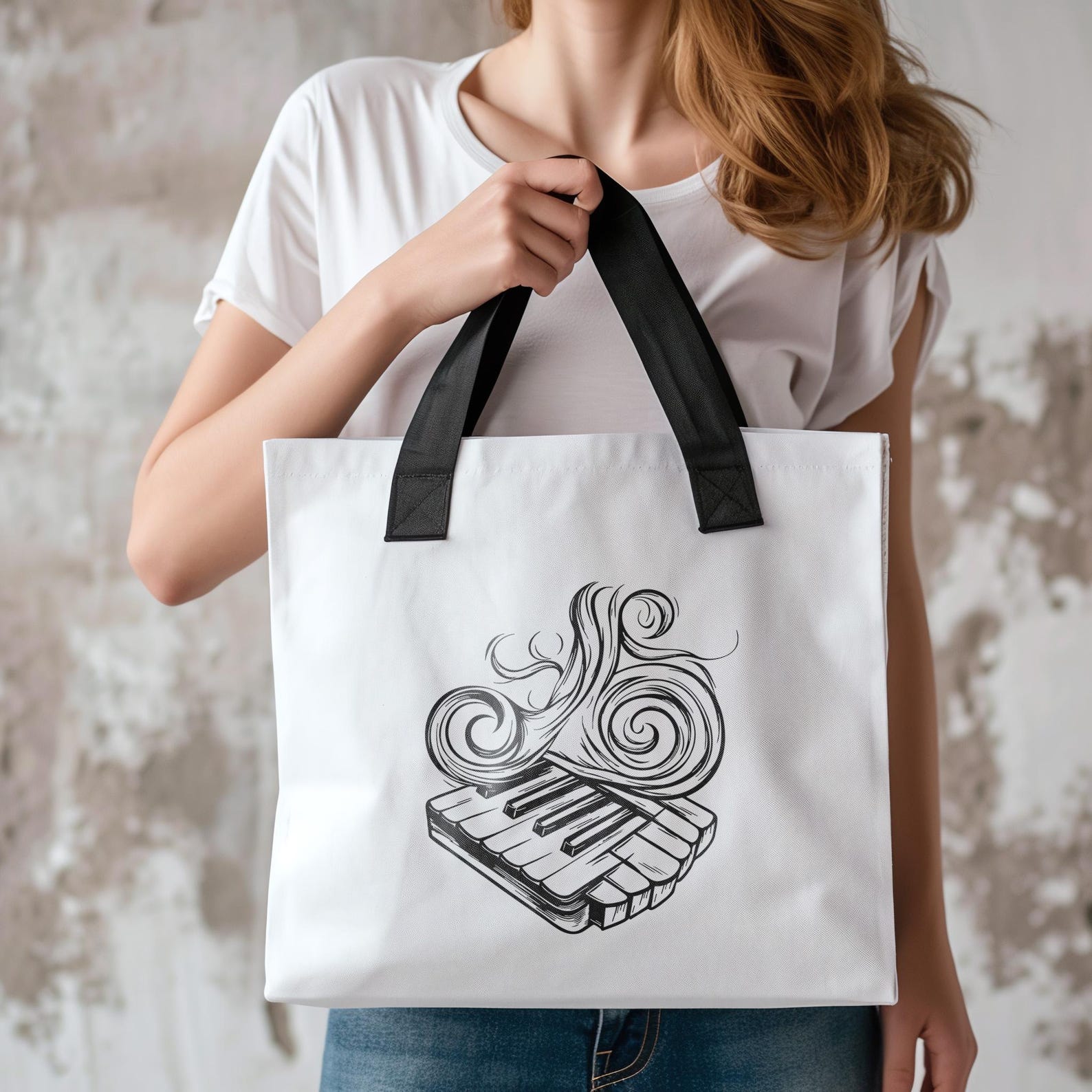 Piano Keys Treble Clef Svg Bundle,piano Keyboard With Music Notes Mug ...