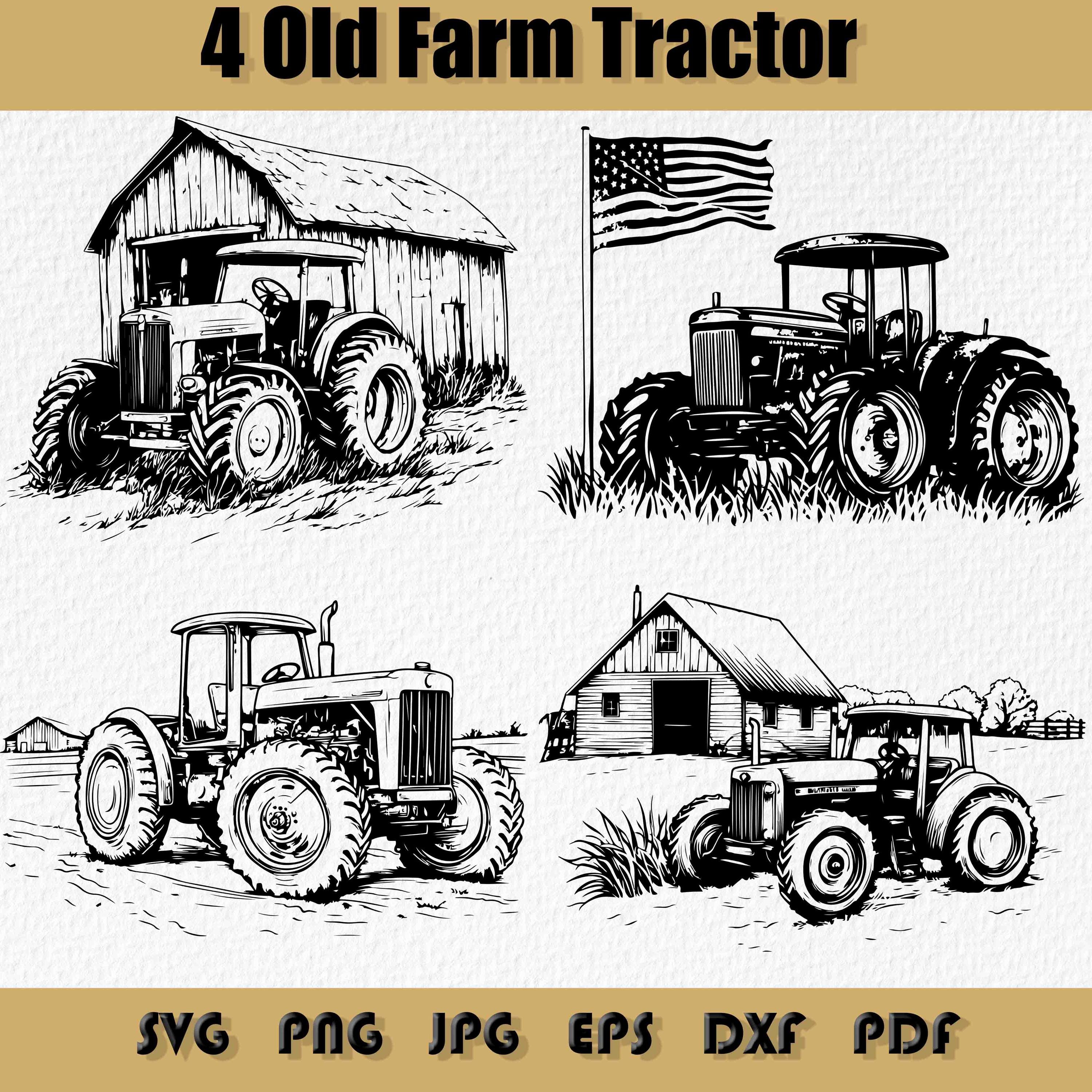 Old Farm Tractor Svg Bundle,png,classic,cricut,silhouette,farming Decal ...