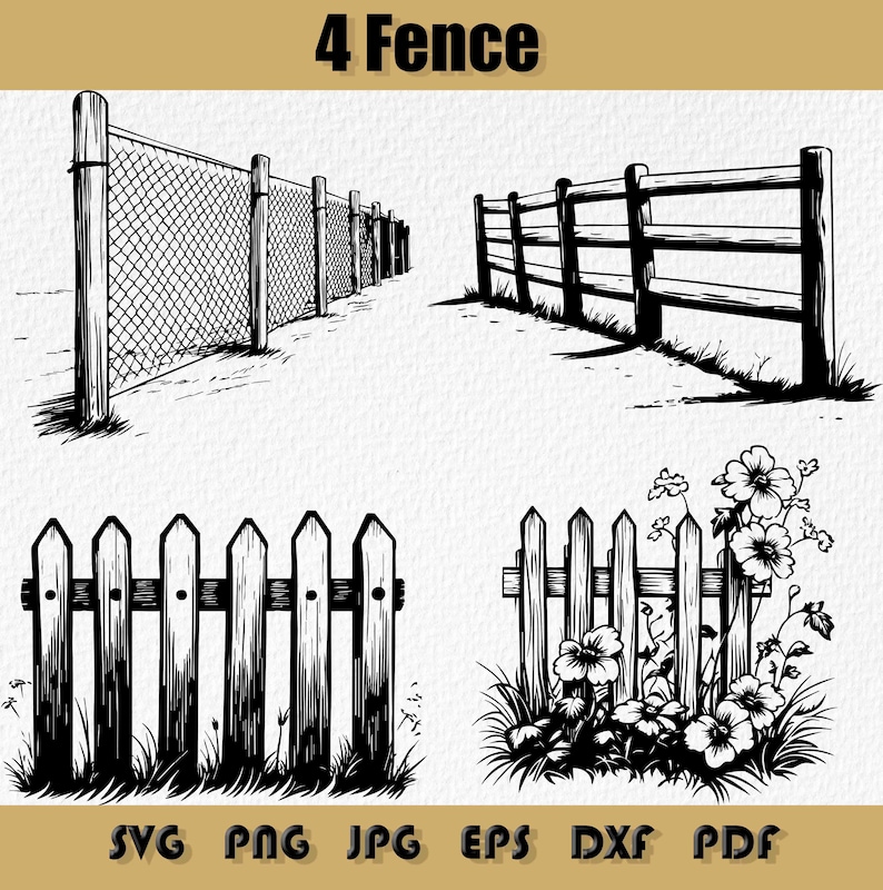 Fence Svg Bundle,png,fence SVG Bundle,picket Fence Svg,floral Fence ...
