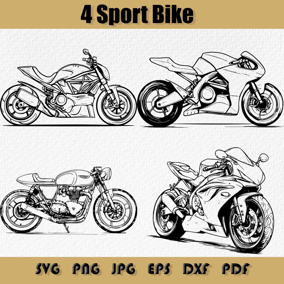 Sport Bike Svg Bundle,sport Bike Roadster Svg Files for Cricut ...