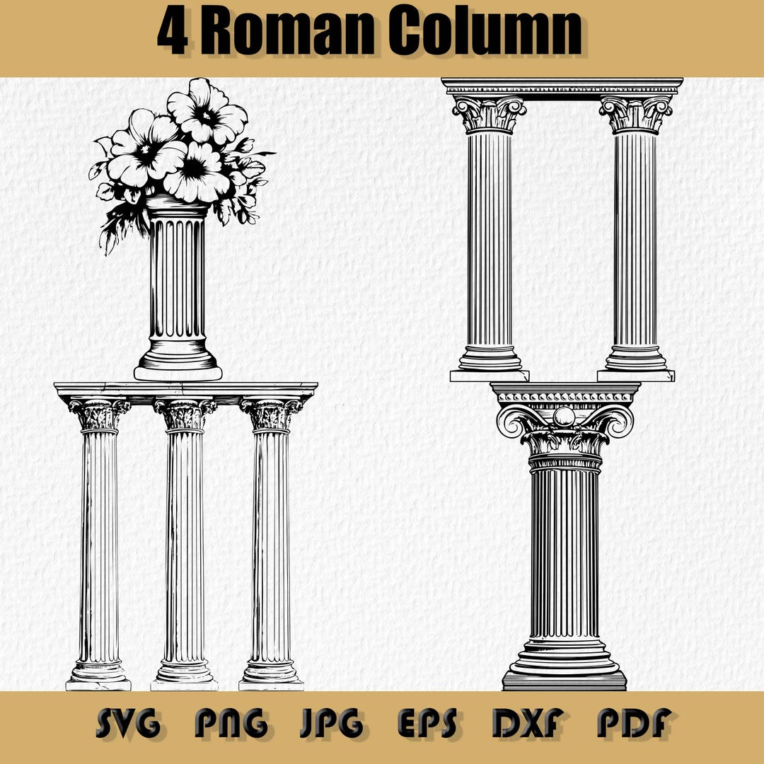 Roman Column Svg Bundle,png, Ancient Roman Svg,philosophy Svg,ancient ...
