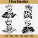 King Skeleton Svg Bundle,png,crowned Skeleton King Svg Files for Cricut ...