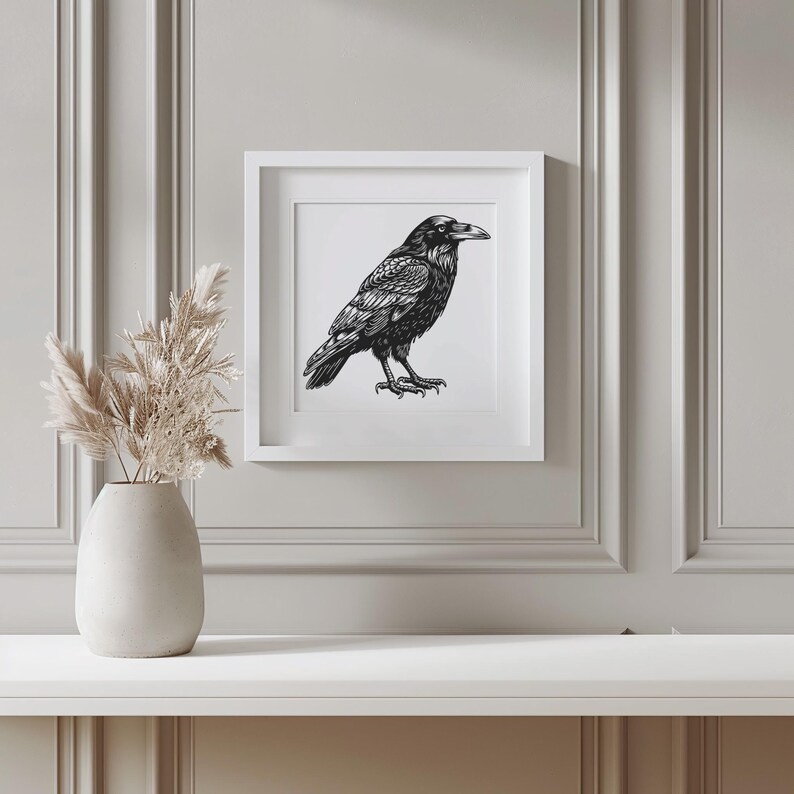 Raven Svg Bundle, Black Crow Clipart,the Raven Png,floral Raven Svg ...