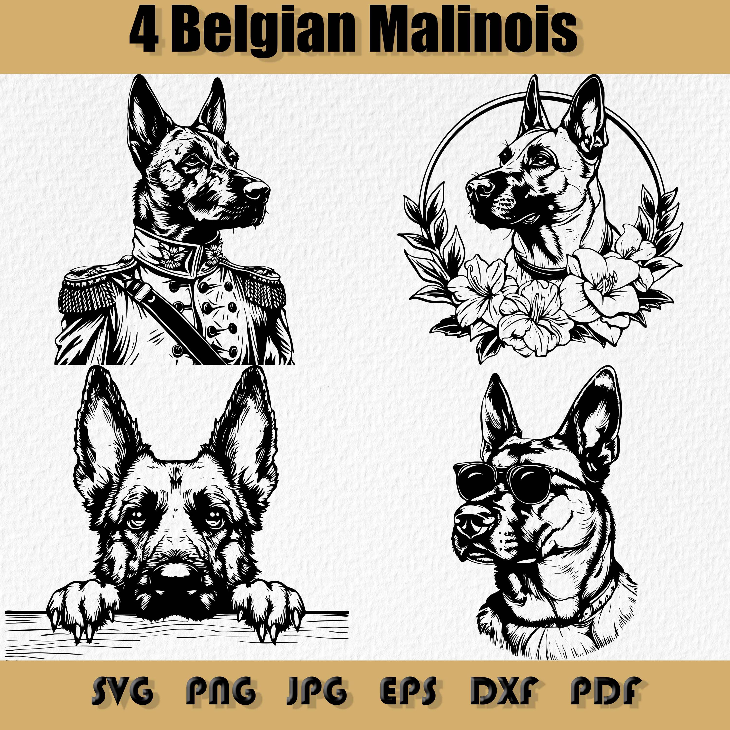 Belgian Malinois SVG Bundle, Png, Cute Dogs Clipart,belgian Malinois ...