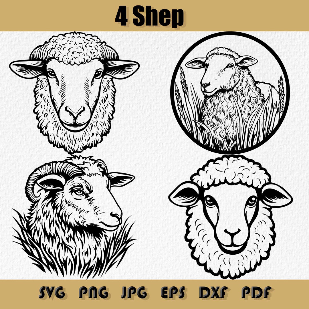 Sheep SVG Bundle: Farm Animal Vector Art (digital Download) - Etsy