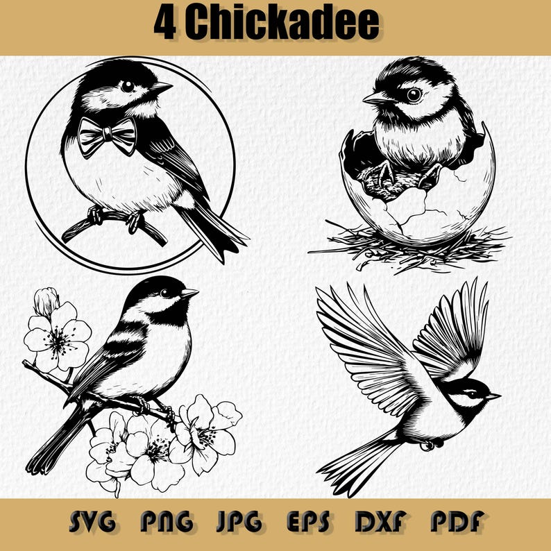 Chickadee Svg Bundle,png, Birds Clipart, Cute Bird Clipart,flying ...
