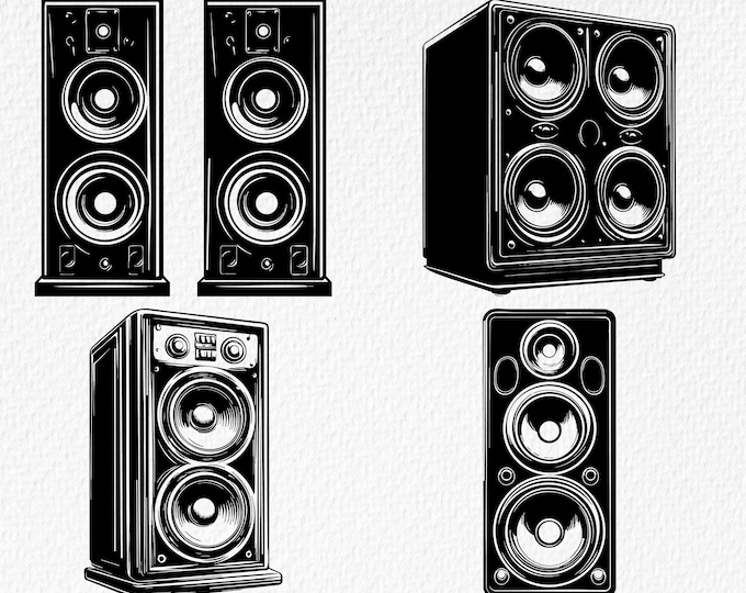 Speakers SVG Files Silhouette -clipart DJ Tower Speakers Svg Image ...