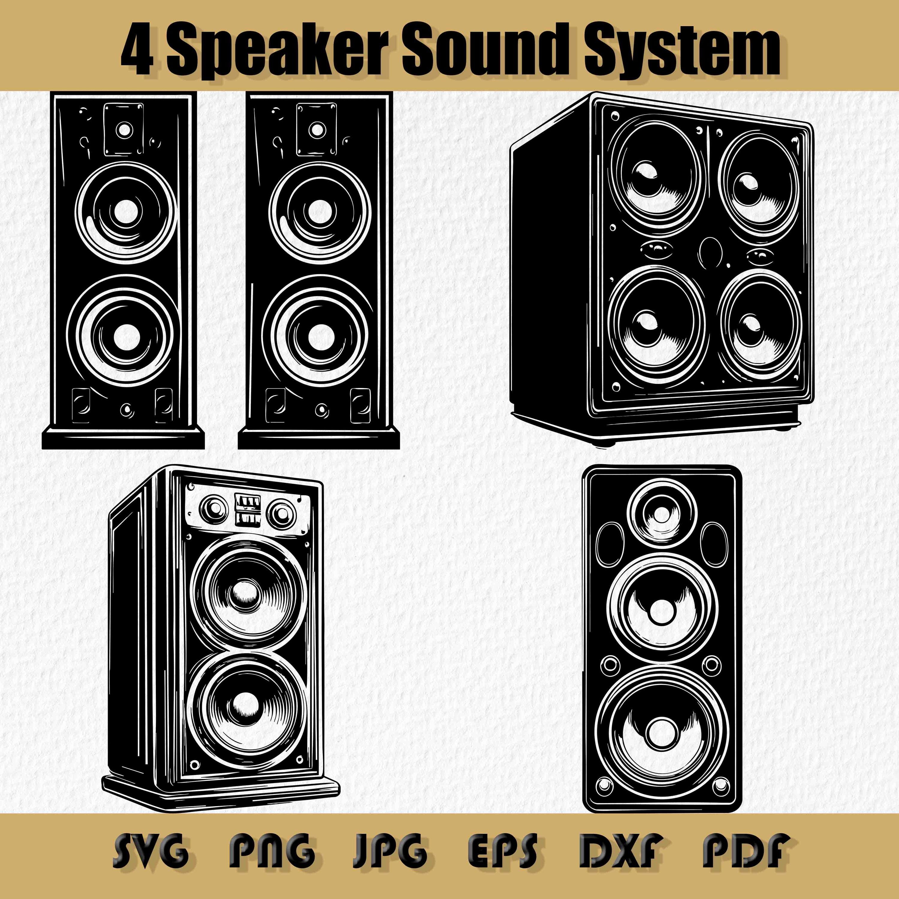Speaker Sound System Svg Bundle,audio Speaker Png,music Listening DJ ...