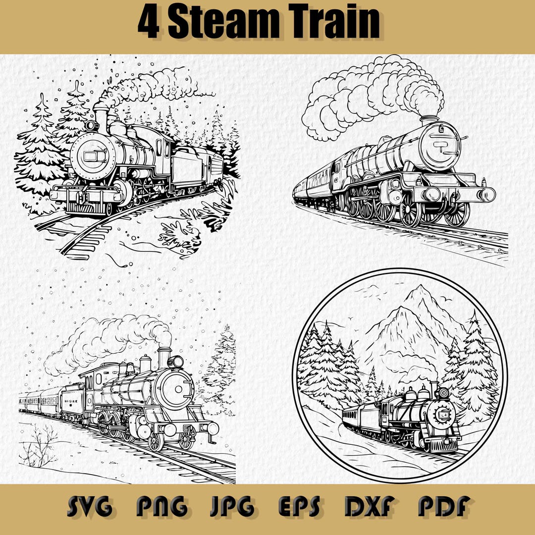 Steam Train Svg Bundle , Png ,train Clipart, Old Steam Train ...
