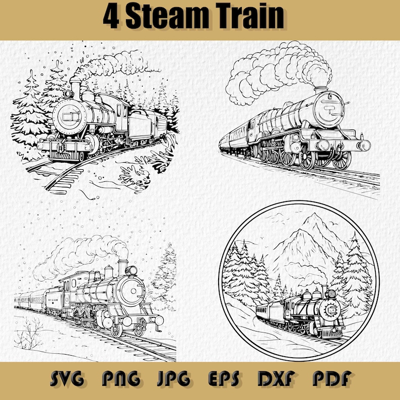 Steam Train Svg Bundle , Png ,train Clipart, Old Steam Train ...